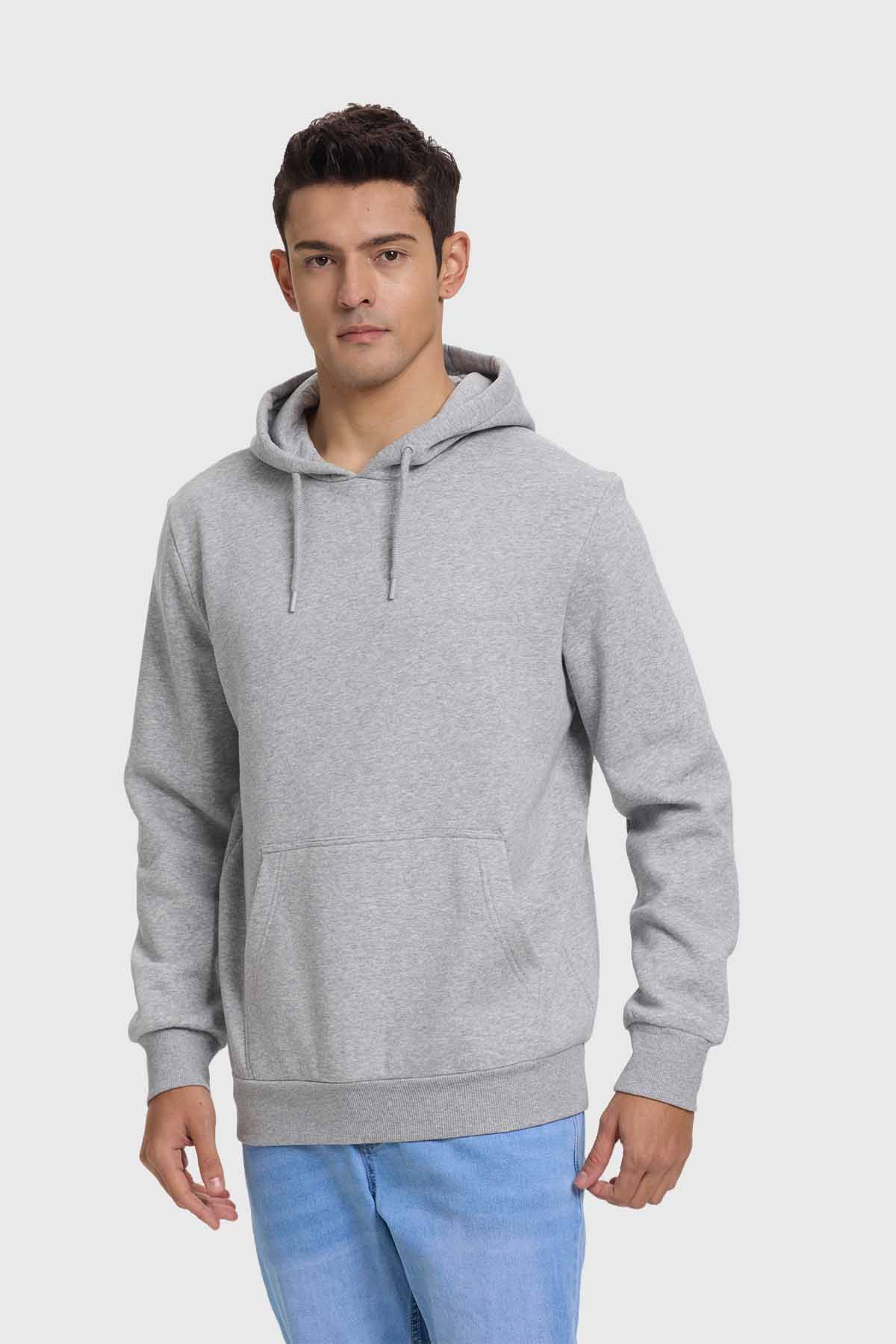 Ripley - POLERÓN HOMBRE FASHION'S PARK GRIS MELANGE HOODIE BÁSICO