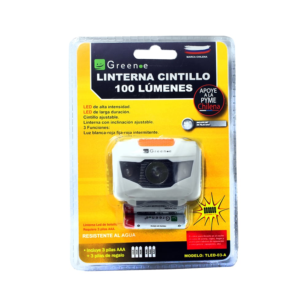 LINTERNA CINTILLO LED. 100 LÚMENES