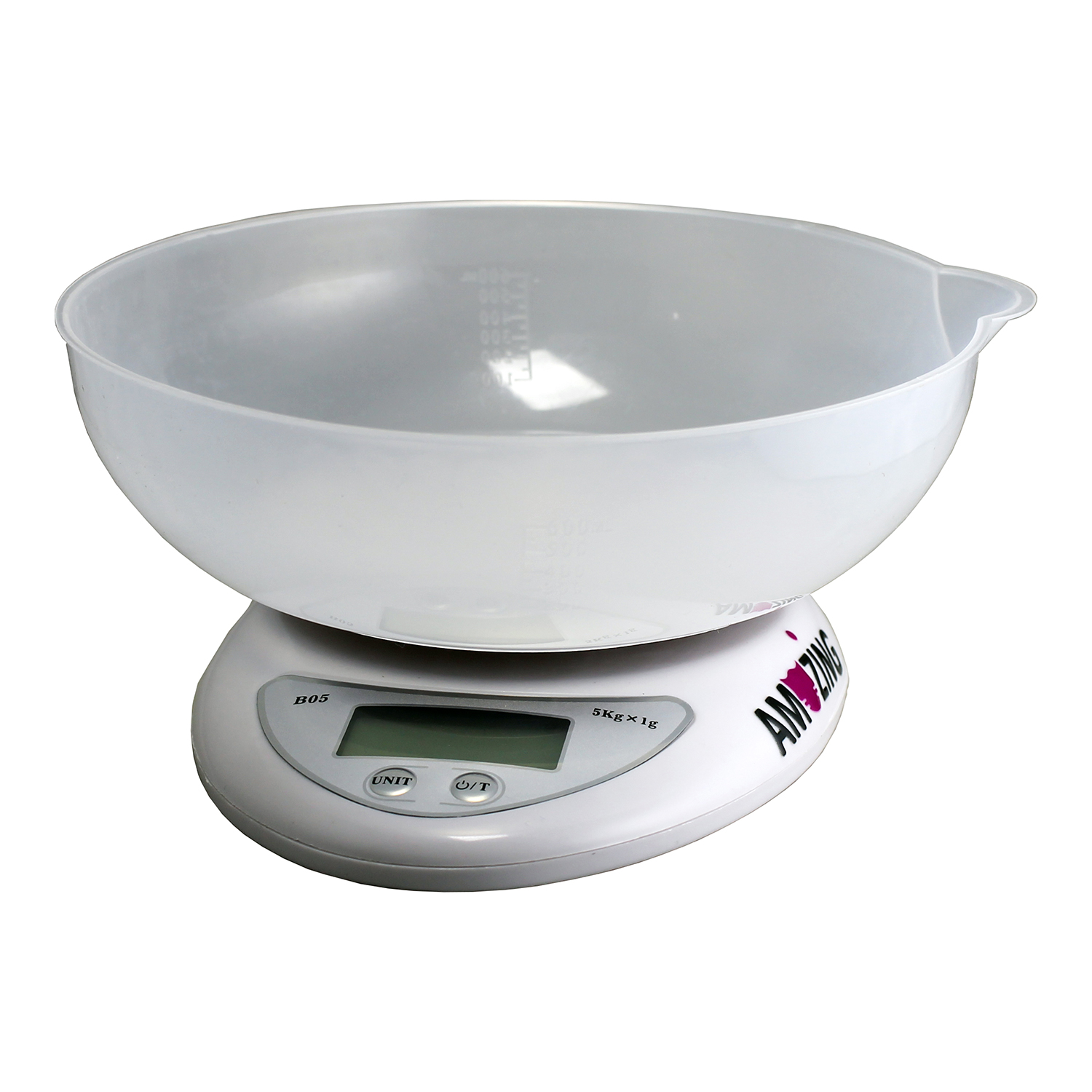 BALANZA BASCULA PESA DIGITAL PARA COCINA CON RECIPIENTE 5 KILOS