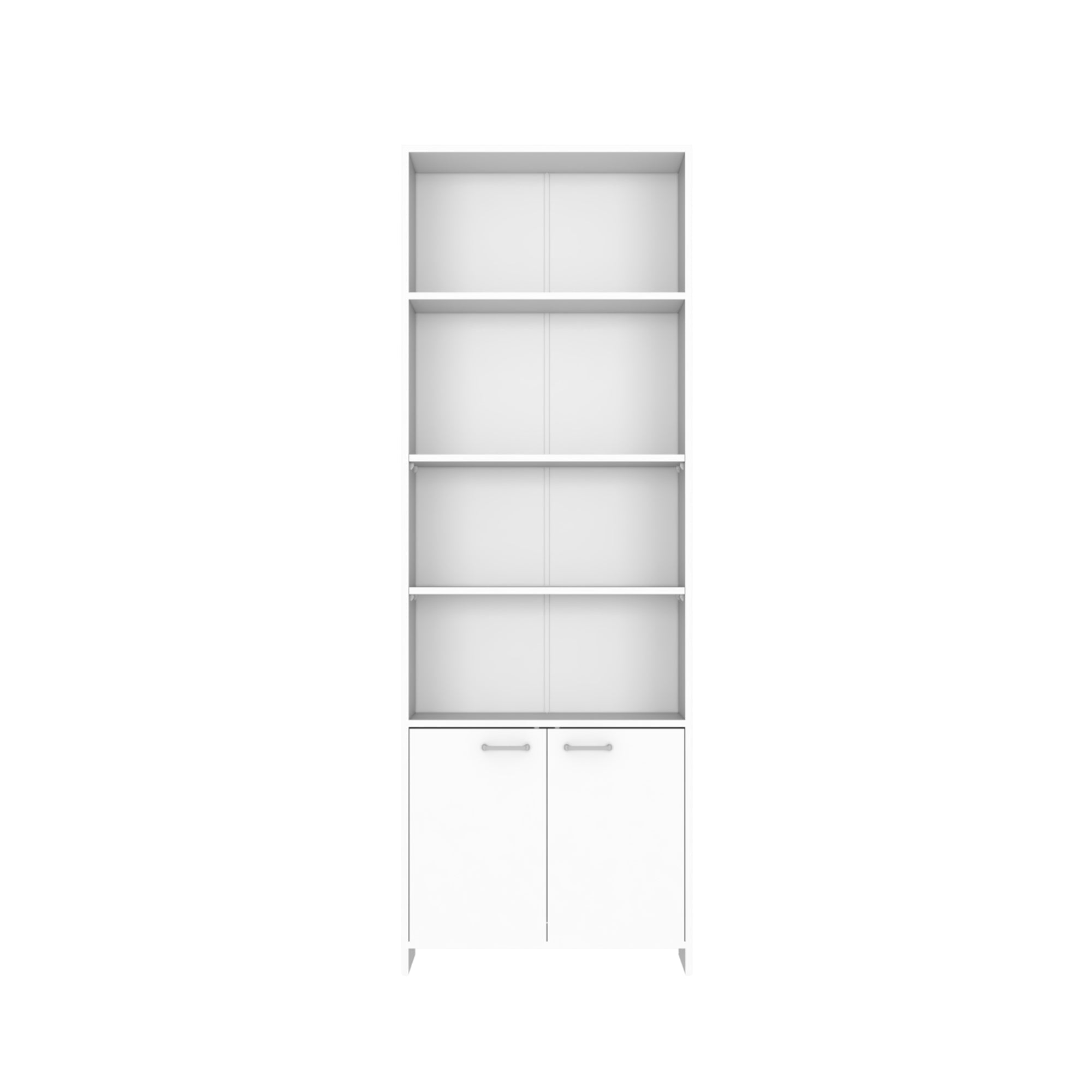 LIBRERO CON 5 REPISAS Y 2 PUERTAS FM-017B - BLANCO