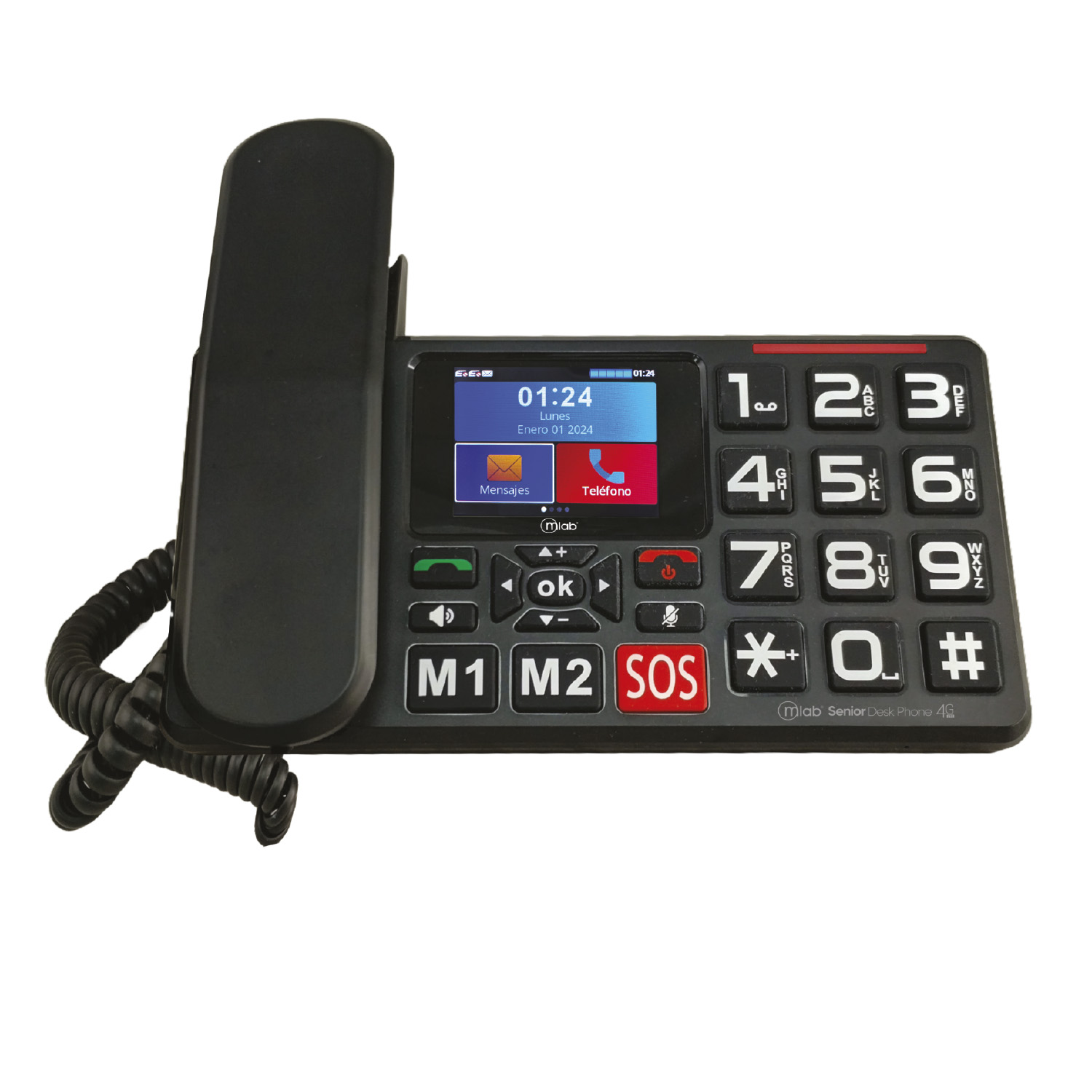 TELEFONO SENIOR INALAMBRICO SOBREMESA 4G SOS 2.8PULGADAS MLAB