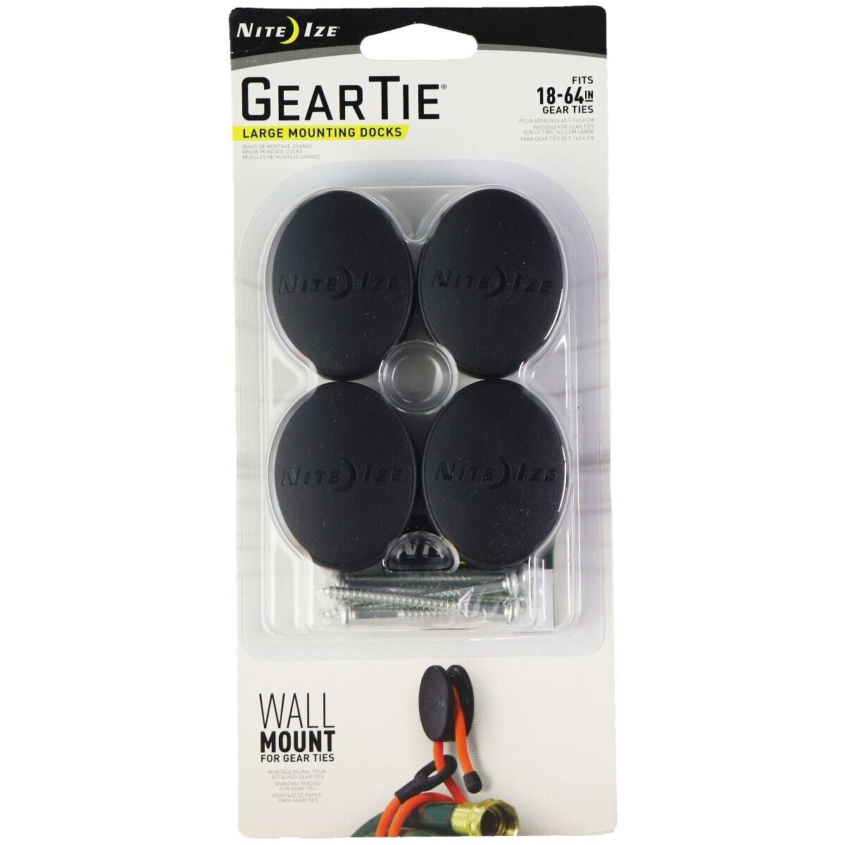 PACK 4 SOPORTES PARA MURO GEAR TIE NITE IZE