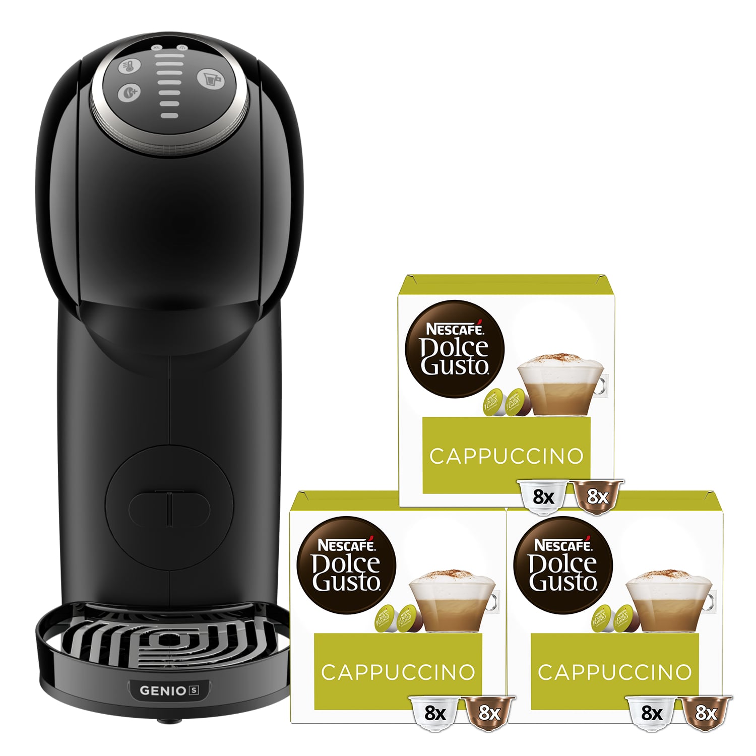 Ripley - CAFETERA GENIO S PLUS + CÁPSULAS CAPPUCCINO X3 CAJAS