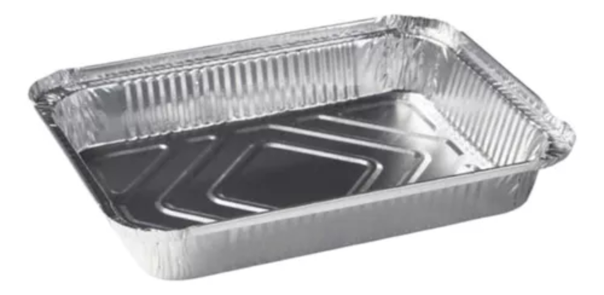 PACK DE 10 BANDEJAS DE ALUMINIO RECTANGULAR 20,2CM X 11CM