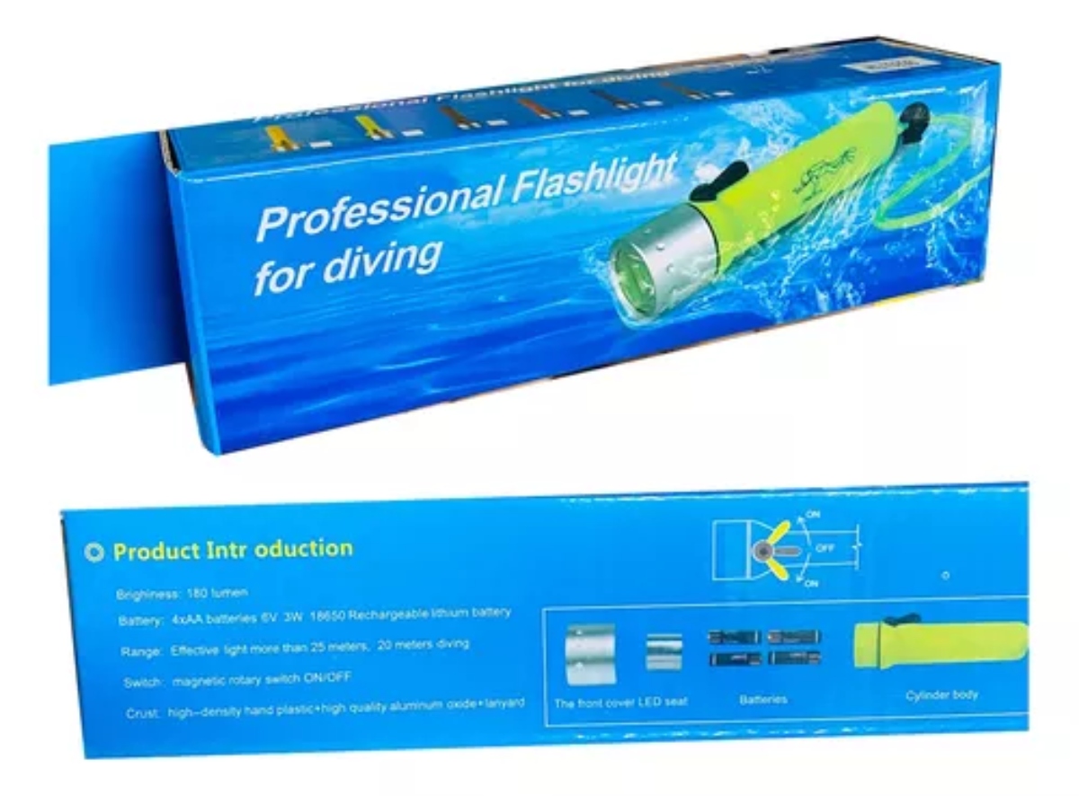 Ripley - LINTERNA OEM SUMERGIBLE ACUÁTICA BUCEO LUZ BLANCA