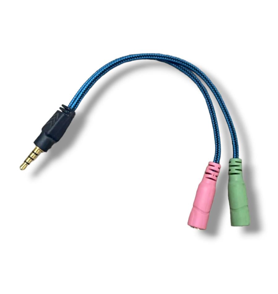 ADAPTADOR PLUG MICROFONO Y AUDIFONO CABLEADO