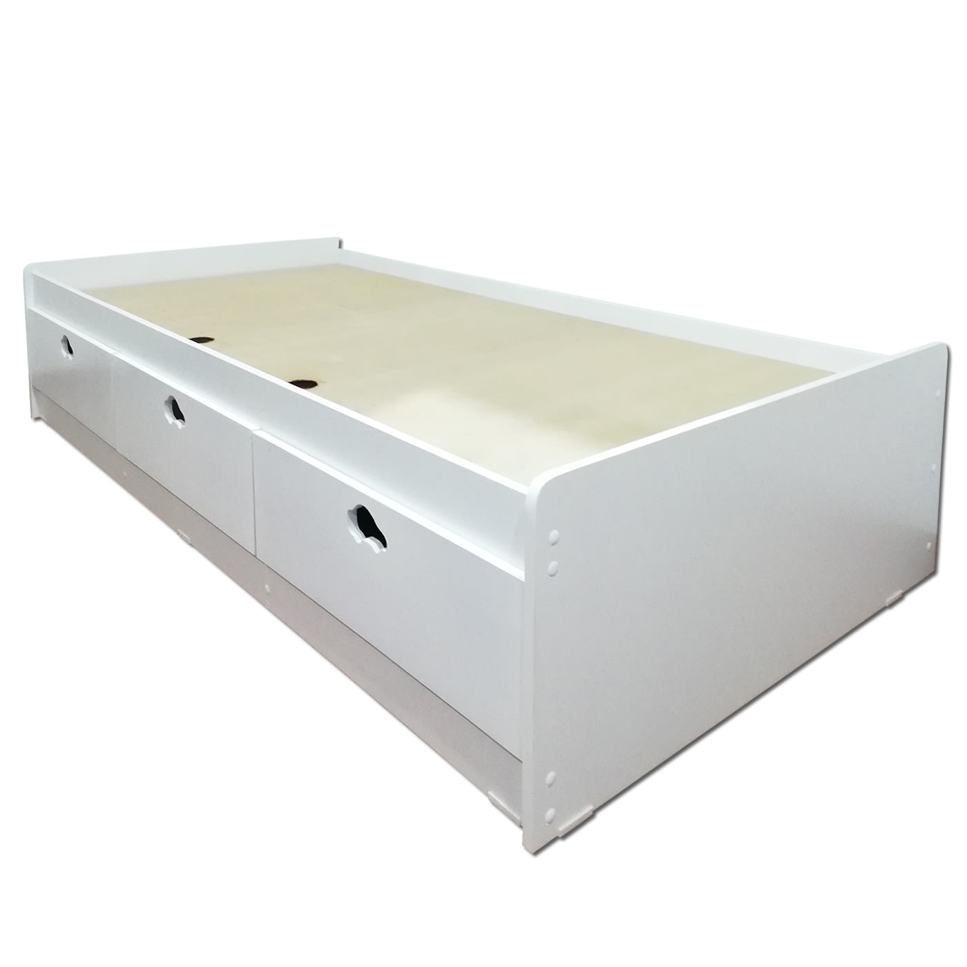 CAMA DE 3 CAJONES BLANCA AUTO 1.5 PLAZAS