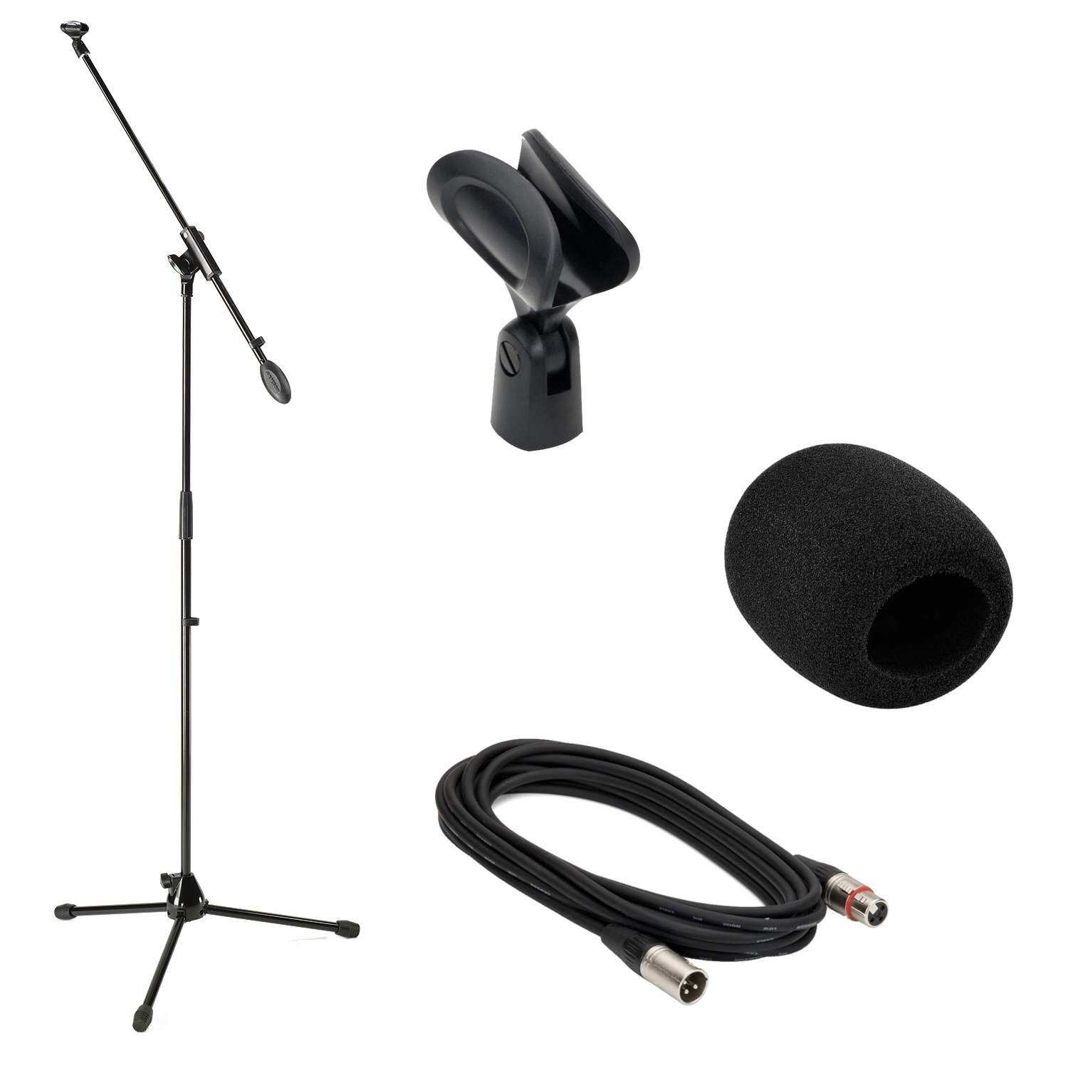 Ripley - PACK DE ACCESORIOS MICROFONO SAMSON MK5 STAND BK
