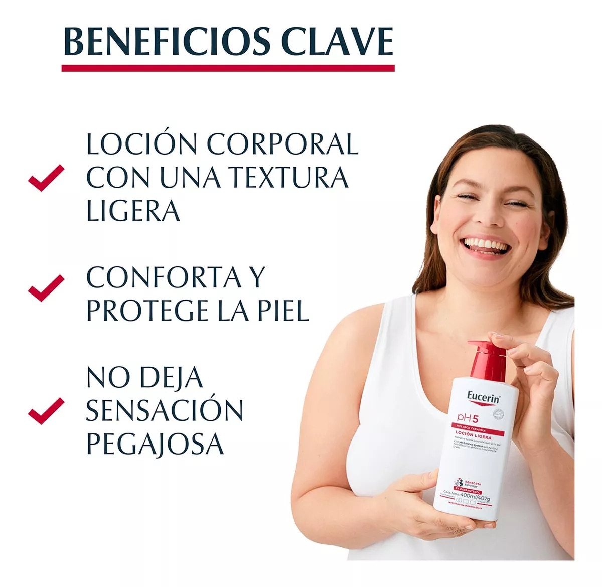 Ripley LociÓn Cuerpo Eucerin 400 Ml Ph5 Hidratante Piel Seca Y Sensible 1058