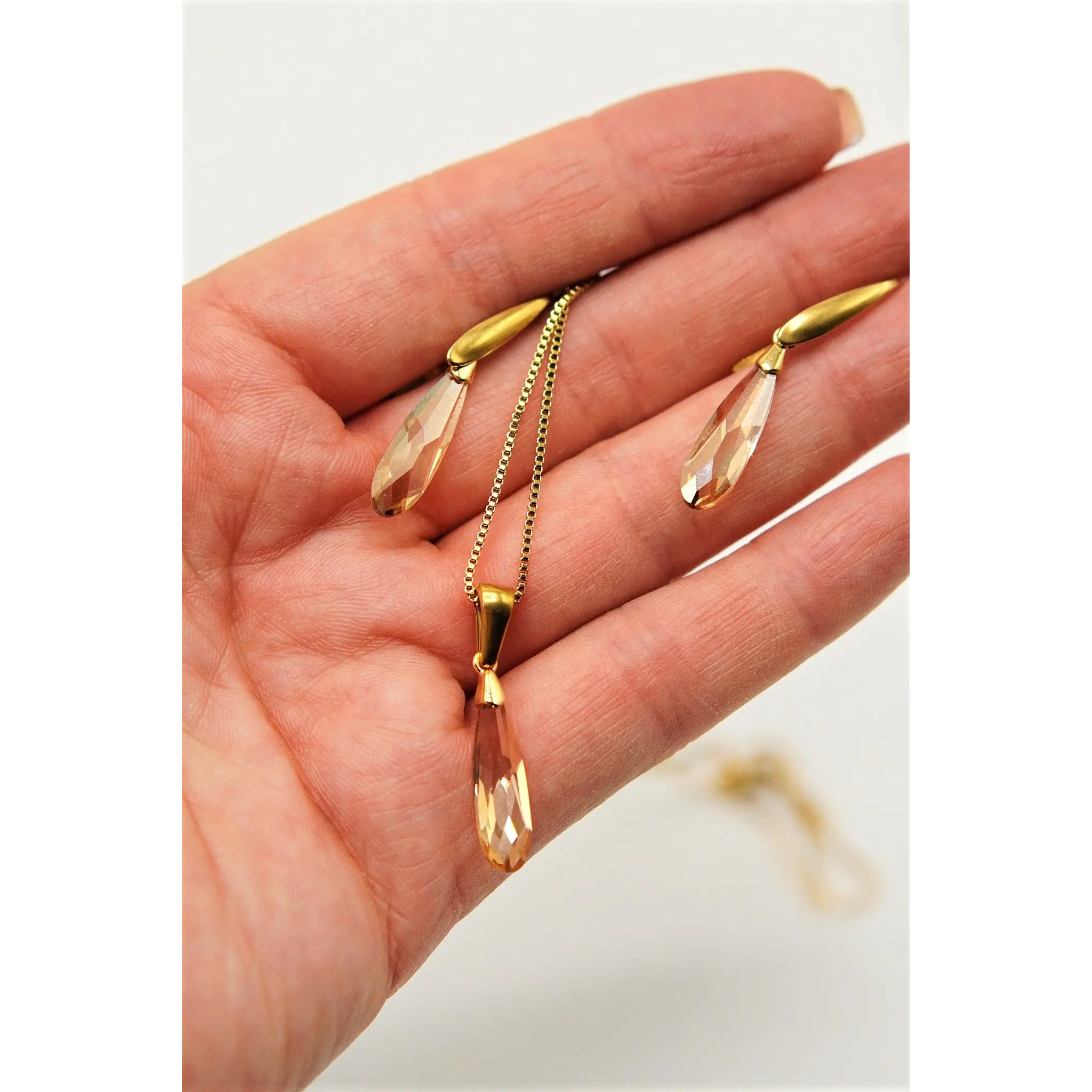 Ripley - CONJUNTO VERONICA COLLAR AJUSTABLE CRISTALES AUSTRIACOS ...