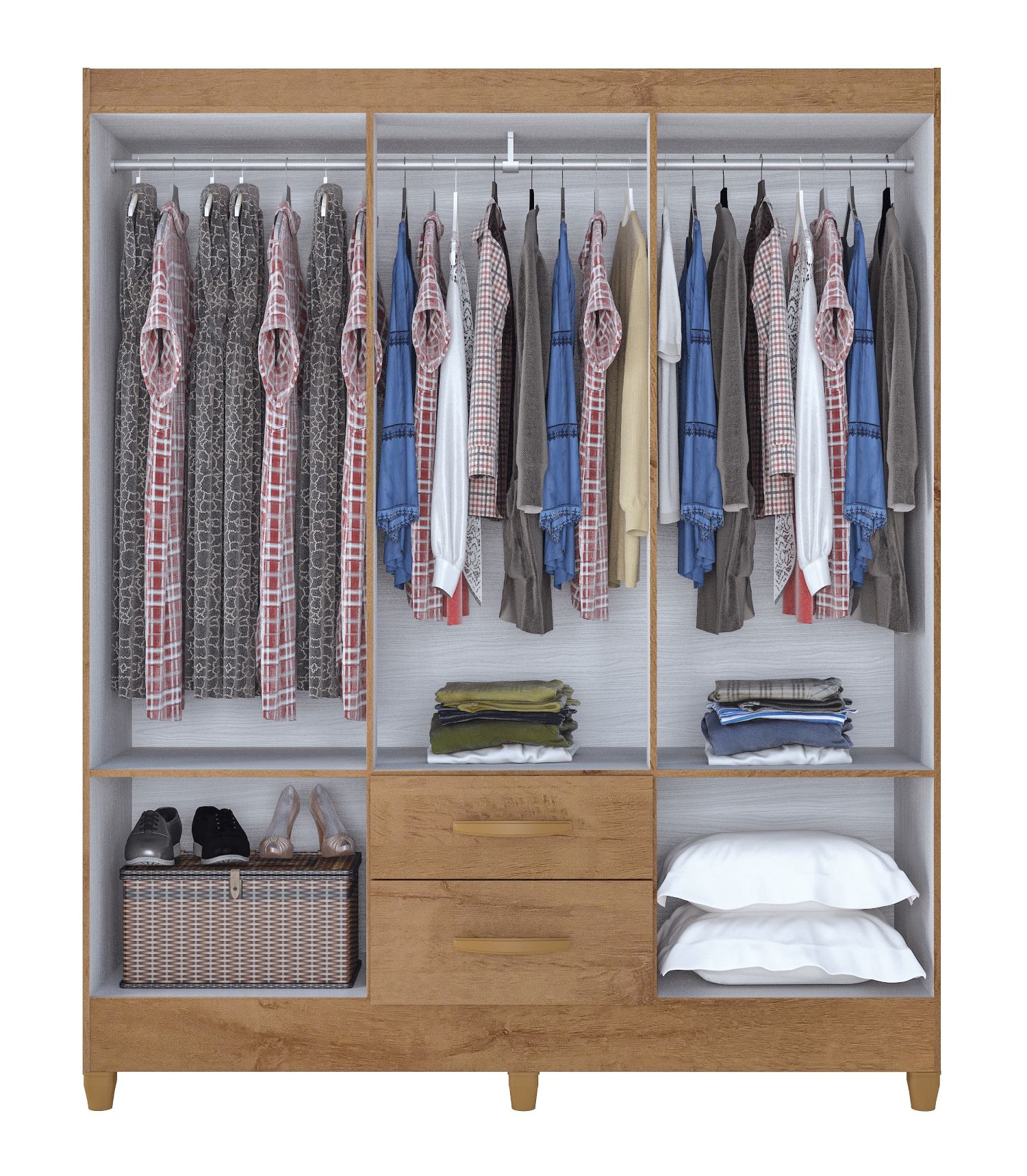 Ripley - CLOSET YARDAS VERÓNICA BICOLOR 355 6 PUERTAS 2 CAJONES