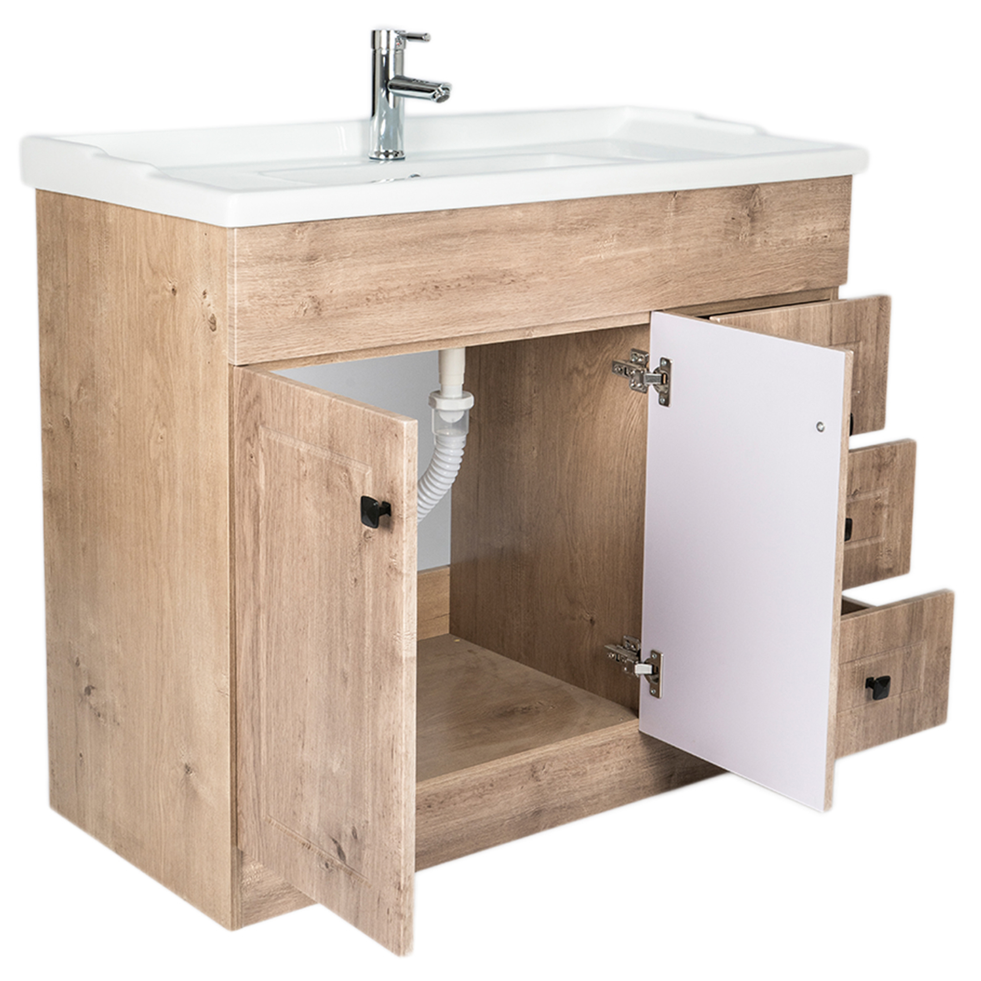 KIT DOMSA MUEBLE VANITORIO B100PH-WOOD + F-100/100 X 80 X 47 CM