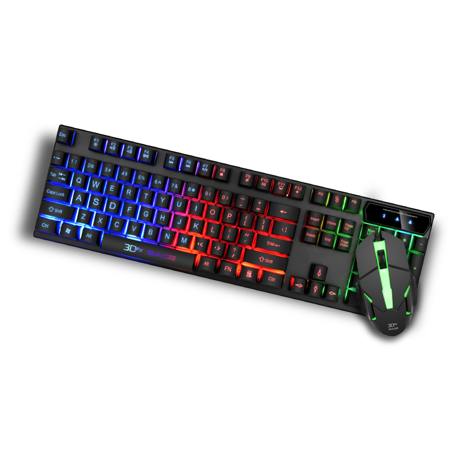 Ripley - 3DFX KIT GAMER 2 EN 1 TECLADO + MOUSE LED RGB SAGE