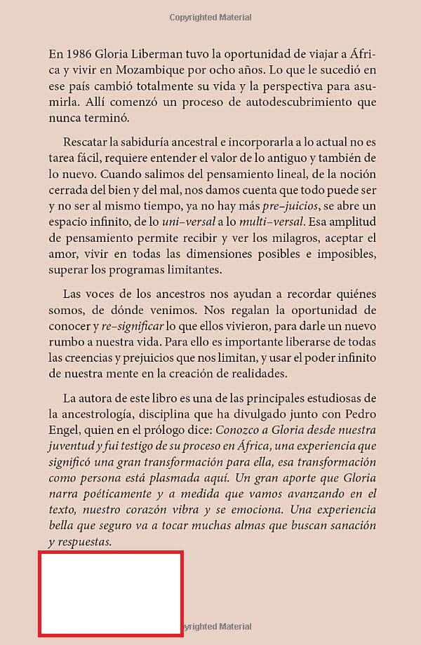 LIBRO S A N A R CON LOS ANCESTROS GLORIA LIEBERMAN