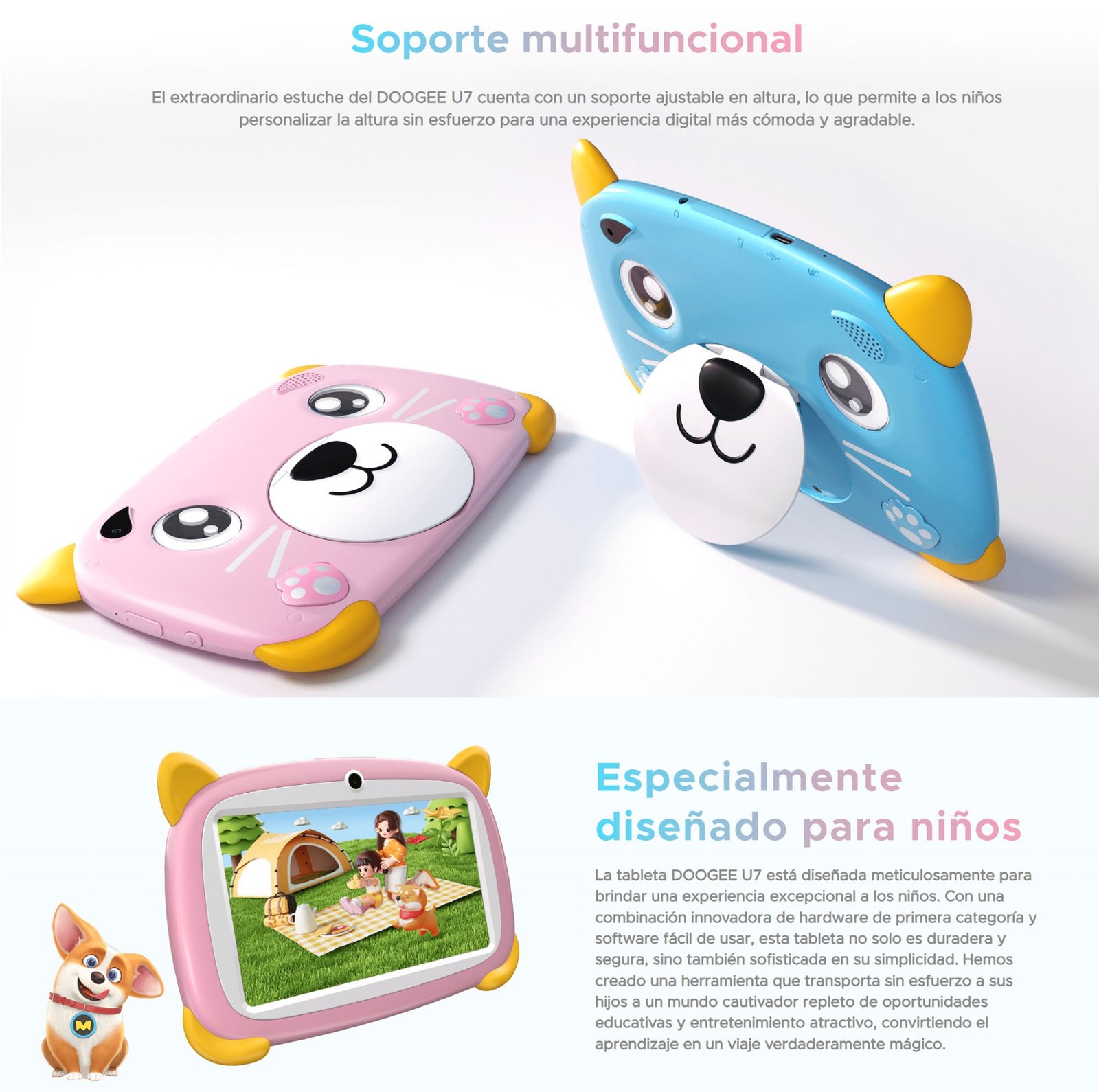 Ripley - TABLET U7 PARA NIÑAS Y NIÑOS KIDS - RESISTENTE ANDROID WIFI
