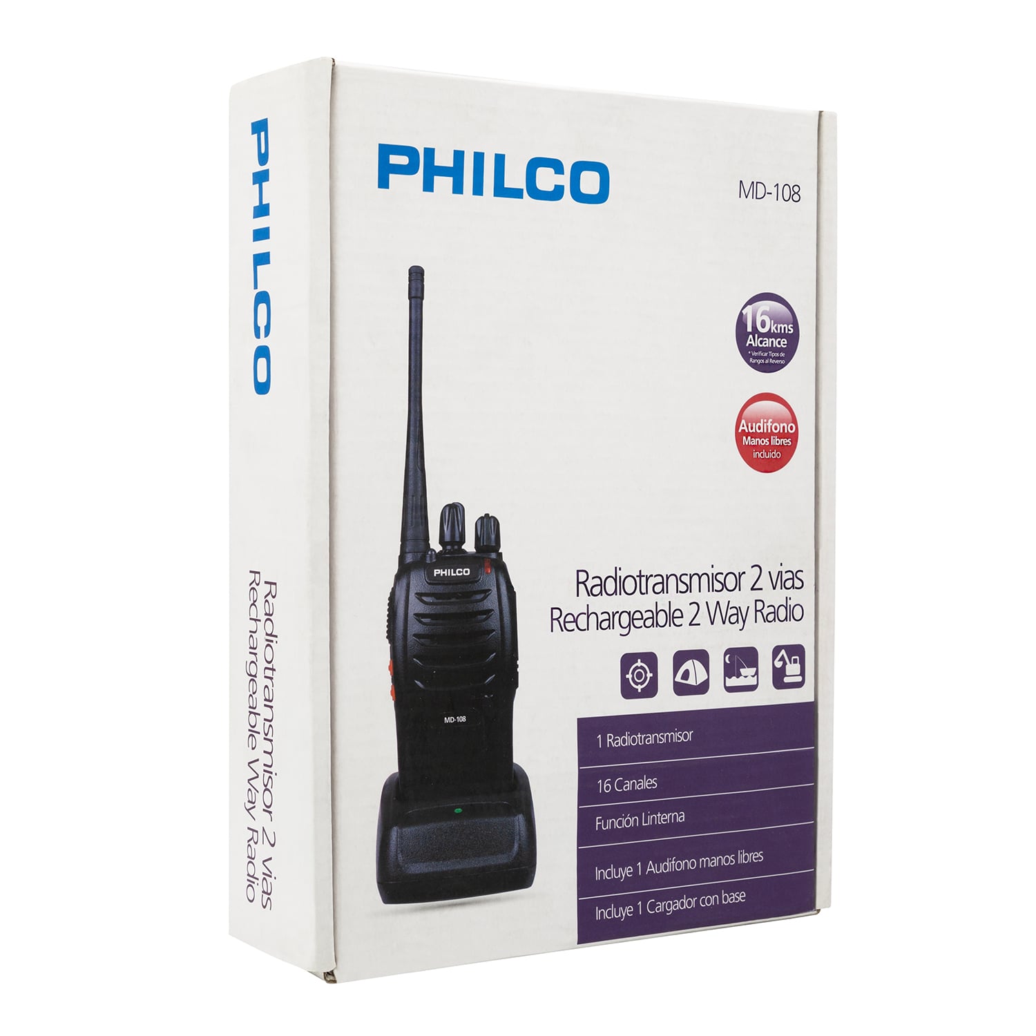 KIT PHILCO INTERCOMUNICADOR PORTATIL CCARG. Y M.LIBRES