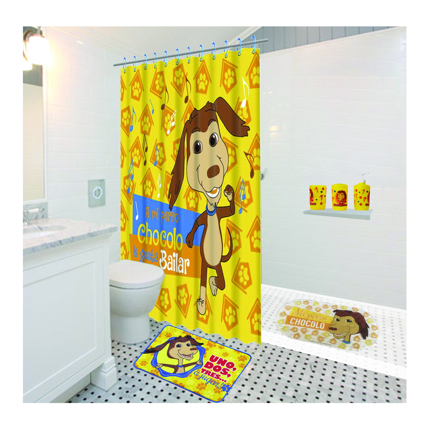 SET DE BAÑO 2 PIEZAS MI PERRO CHOCOLO