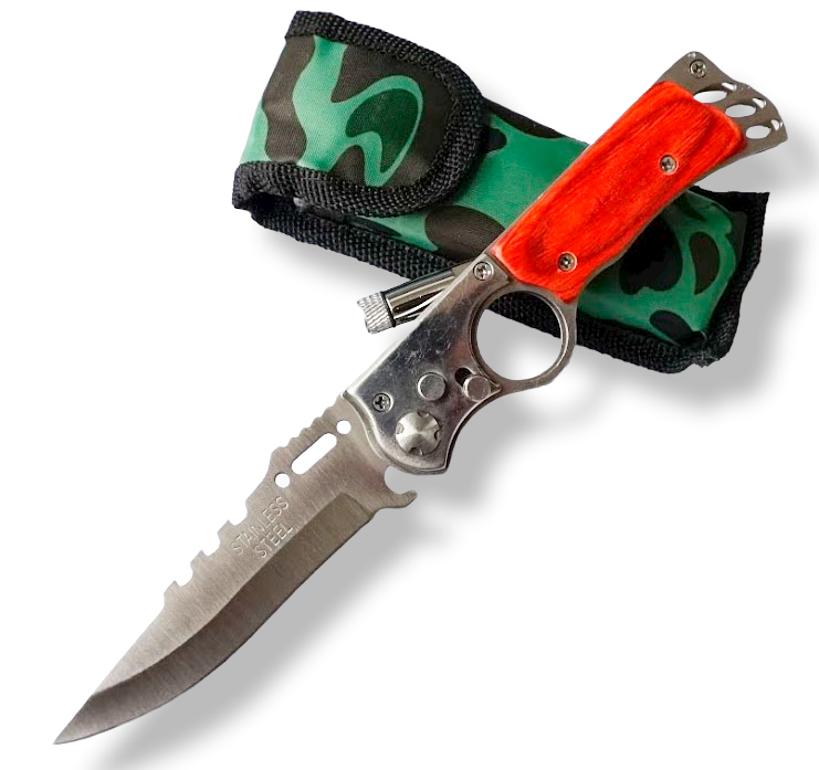 CUCHILLO INVENCIBLE NAVAJA CORTAPLUMA AK47 PRINCESAS AH22 ACERO