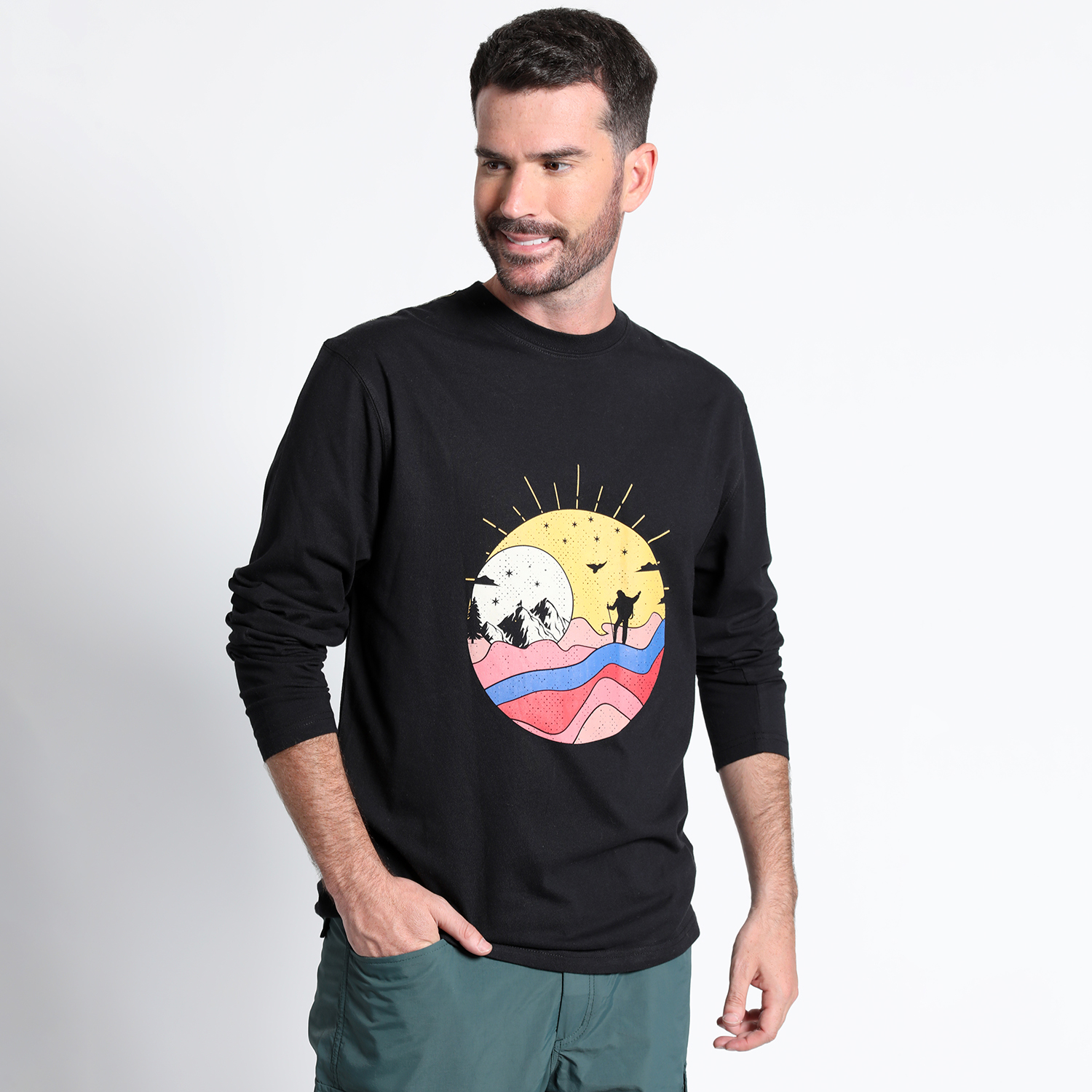 Ripley - POLERA ESTAMPADA MANGA LARGA OUTDOOR