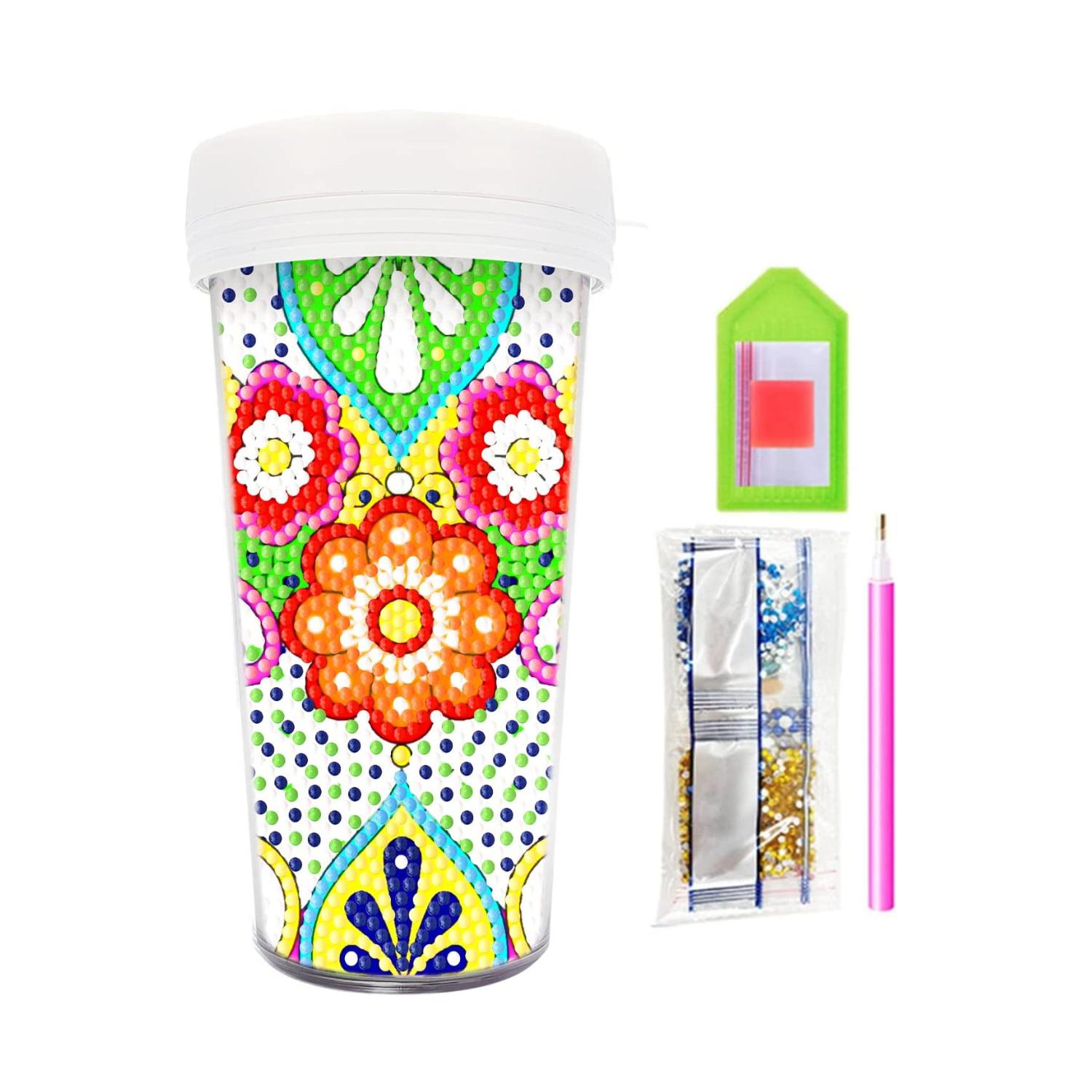 Ripley - VASO PINTURA CON DIAMANTES - FLORES TALAVERA