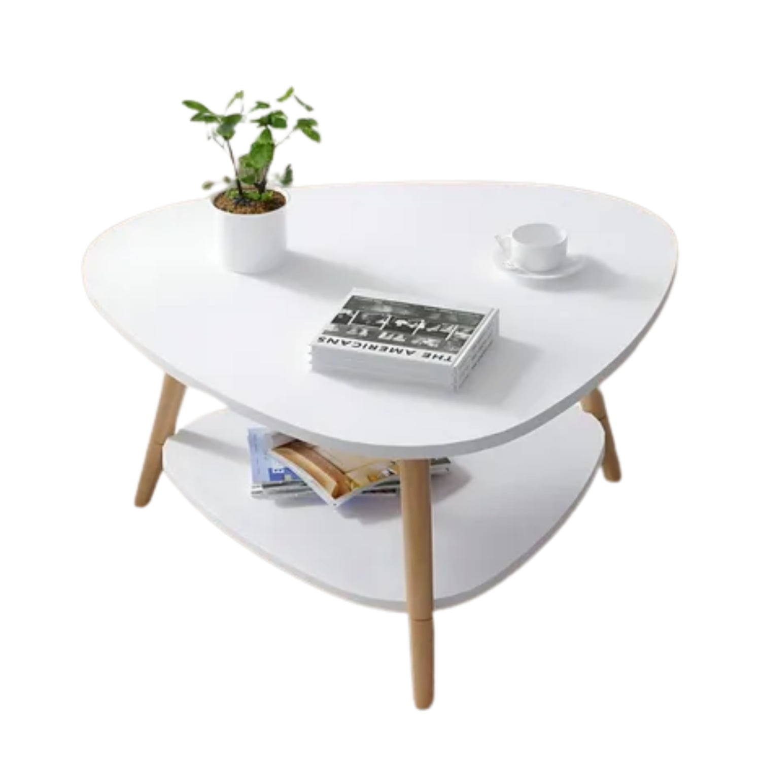 MESA CENTRO TRIANGULAR 60X60X42CM DECORACION NORDICA MODERNA