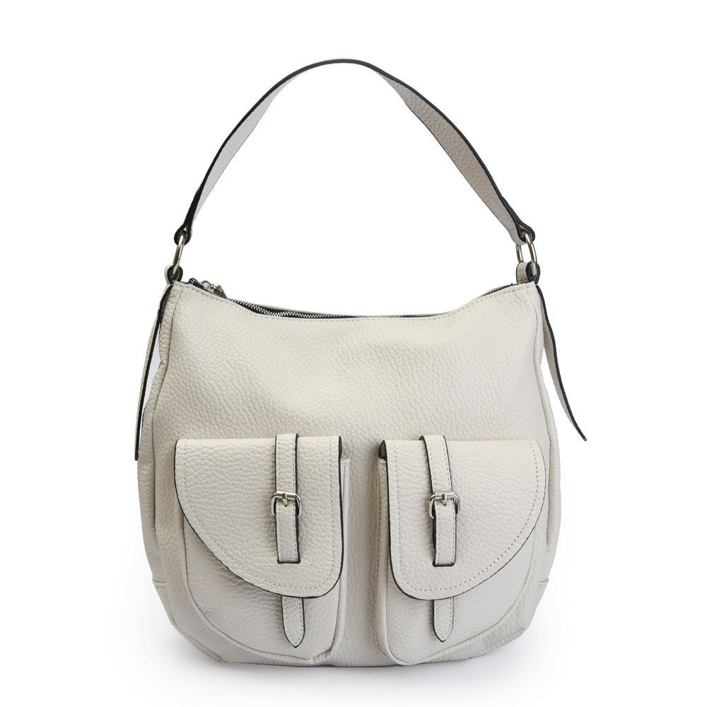 Ripley - BOLSO OVAL GRANDE BERTHA EN COLOR BLANCO CRUDO