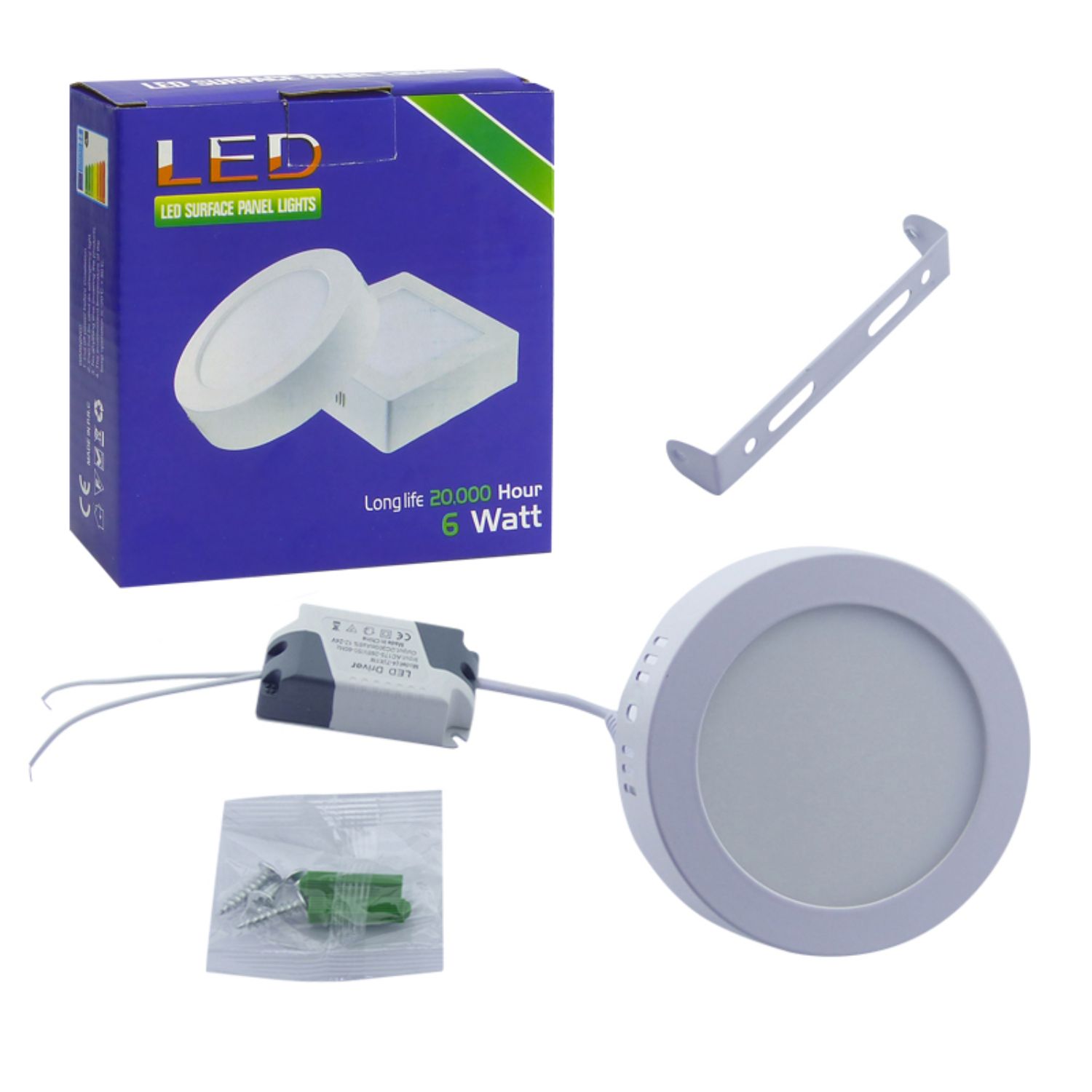 FOCO LED PANEL SOBREPUESTO 6 WATT LUZ FRÍA