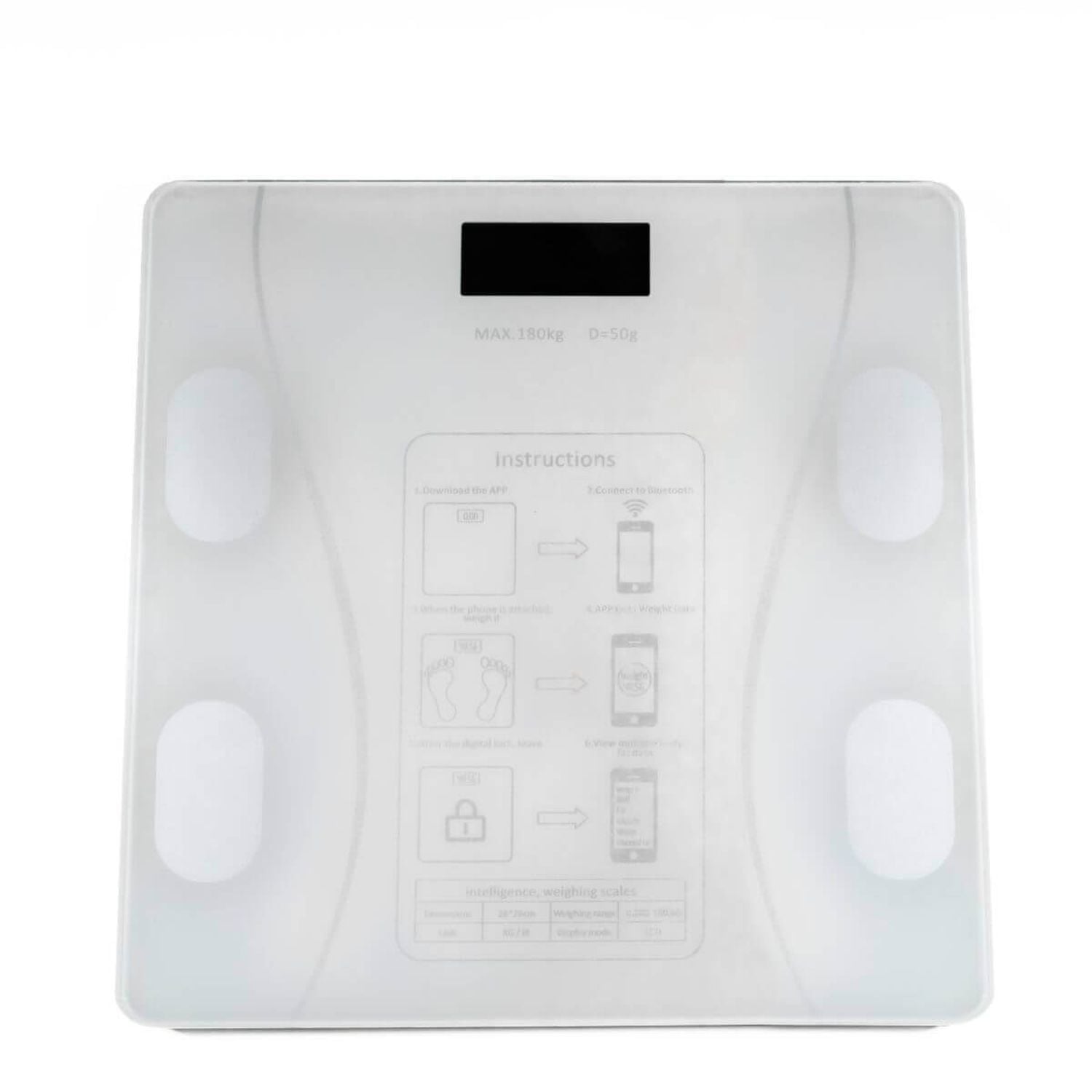 PESA IMPORTCLICK SAL.43 BALANZA ELECTRÓNICA BLUETOOTH 27 CM VIDRIO BLANCO