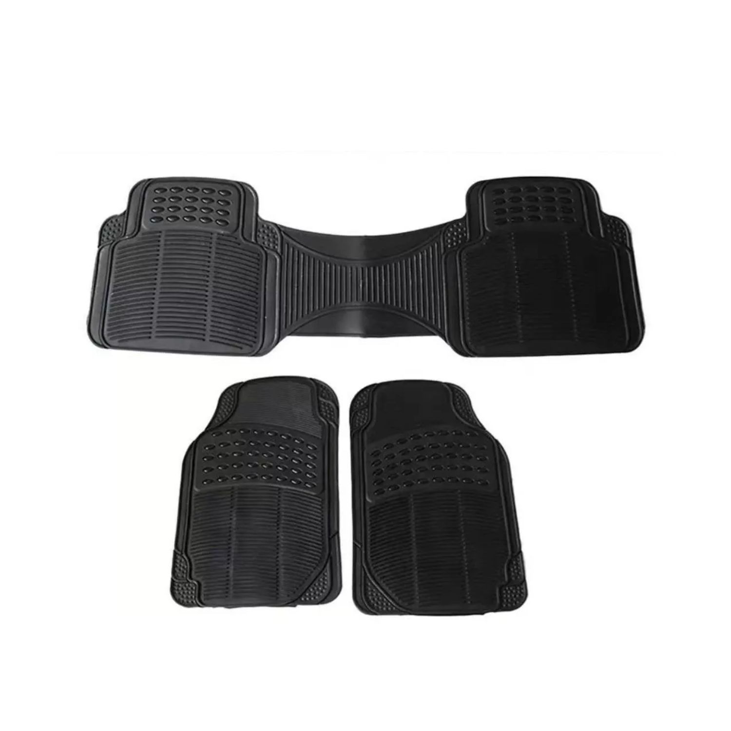 SET IMPORTCLICK 3 PISOS GOMA AUTO VEHÍCULOS UNIVERSAL NEGRO