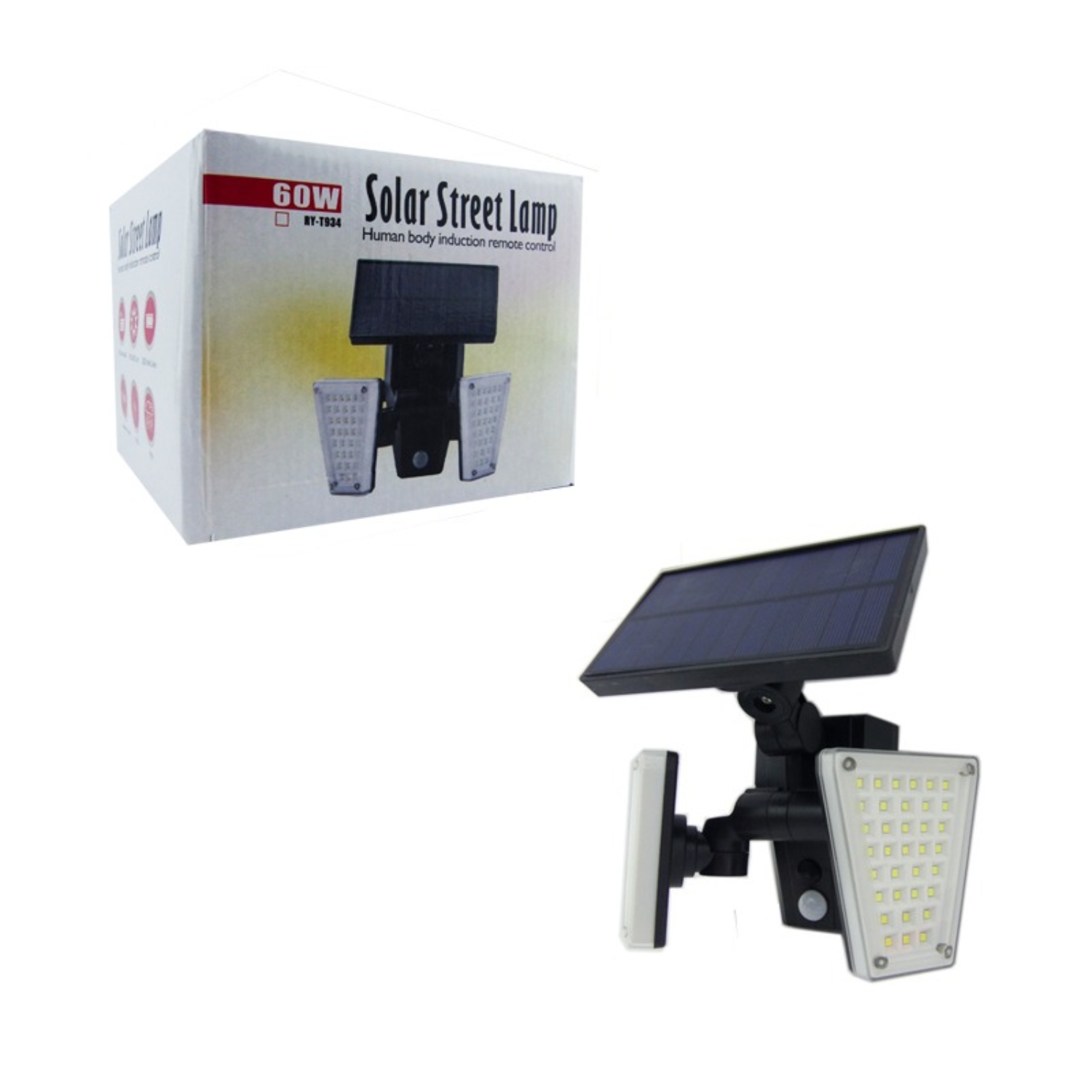 PROYECTOR SOLAR LED DOBLE MINI 60 WATT ARTICULADO PVC SENSOR