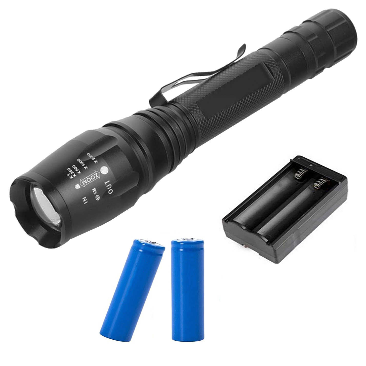 Ripley - LINTERNA LED TÁCTICA ZOOM POTENTE RECARGABLE LARGA DISTANCIA