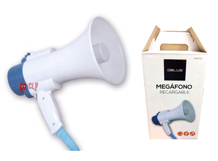 MEGÁFONO RECARGABLE SIRENA Y GRABADORA PUNTOSTORE | Blanco