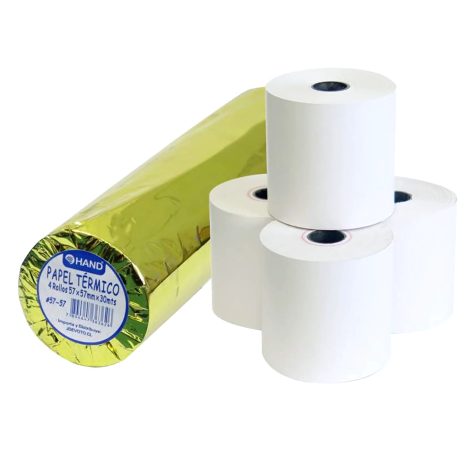 PACK 4 ROLLOS PAPEL TÉRMICO HAND 57MM X 30MT