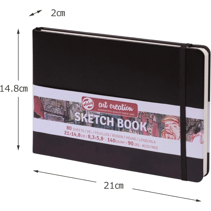 LIBRETA ART CREATION NEGRA 21X14,8CM 140GR 80HJAS.
