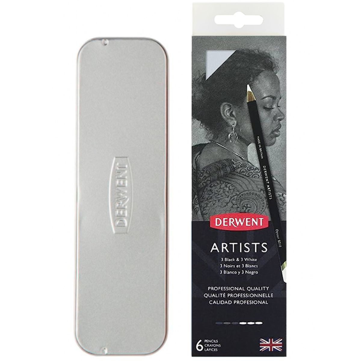 SET 6 LAPICES DE COLORES DERWENT ARTISTS CAJA METALICA
