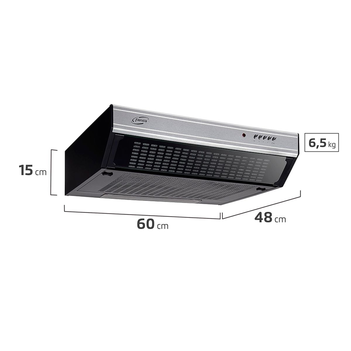 CAMPANA FENSA ANCHO 60 CM FX 6160 COCINA EXTRACTORA DOUBLE FUNCTION FX U61