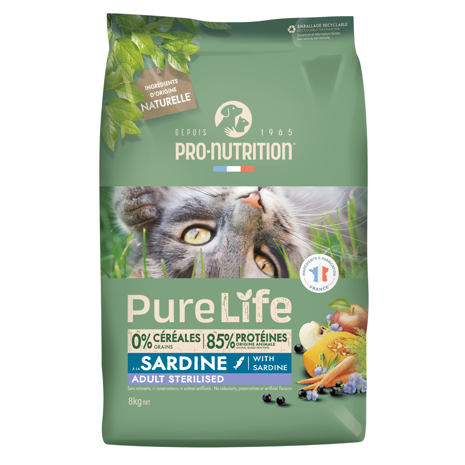 ALIMENTO GATOS PURE LIFE STERILIZED CAT CON SARDINA 8KG