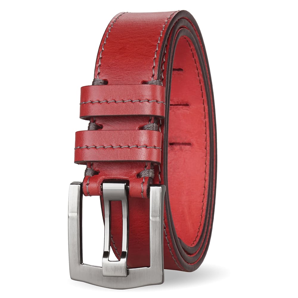 CINTURÓN DE CUERO HOMBRE MOD. OSTIN ROJO MIURA