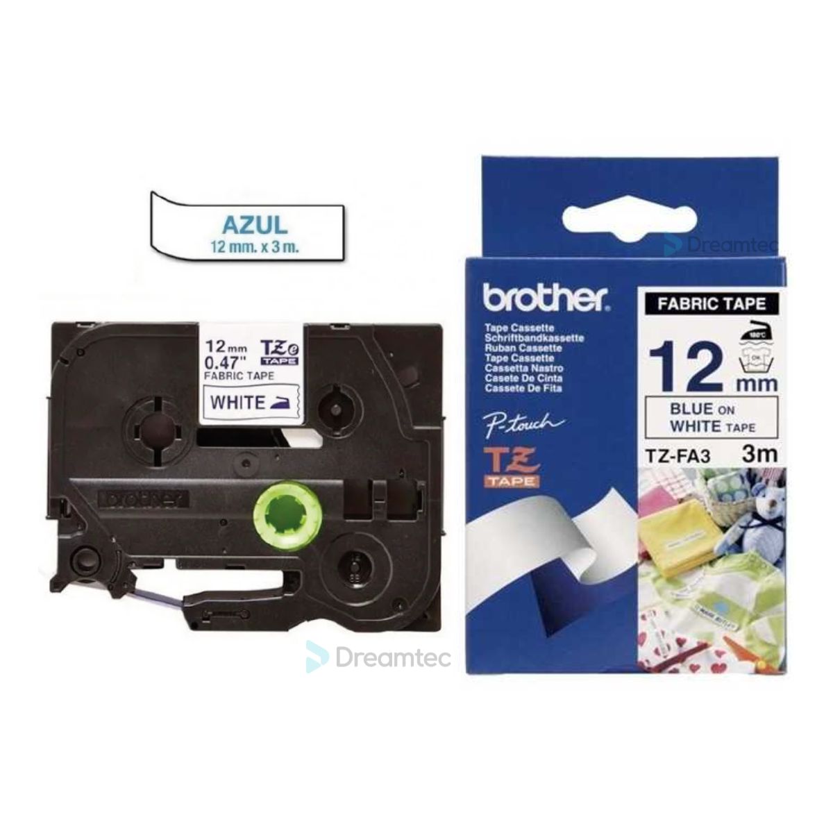 Ripley - CINTA DE RASO BROTHER AZUL SOBRE BLANCO 3M