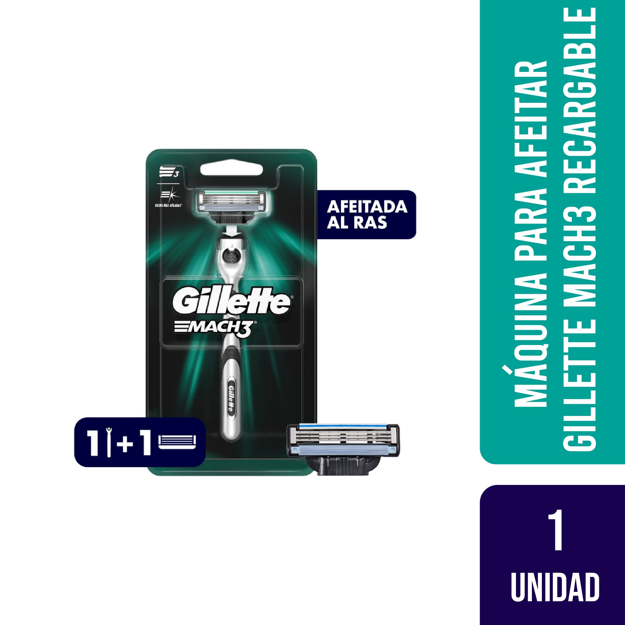 Ripley - MAQUINA PARA AFEITAR GILLETTE MACH3 RECARGABLE 1 UNIDAD