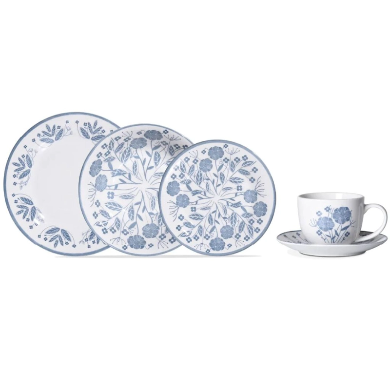 JUEGO DE VAJILLA 30 PIEZAS DE PORCELANA DECORADA MODELO HANNAH