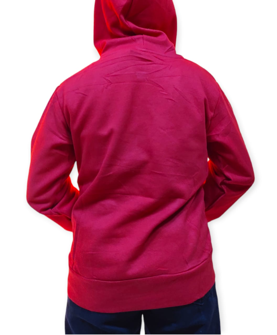 POLERON EN COLOR ROJO ARCOIRIS CANGURO CON GORRO