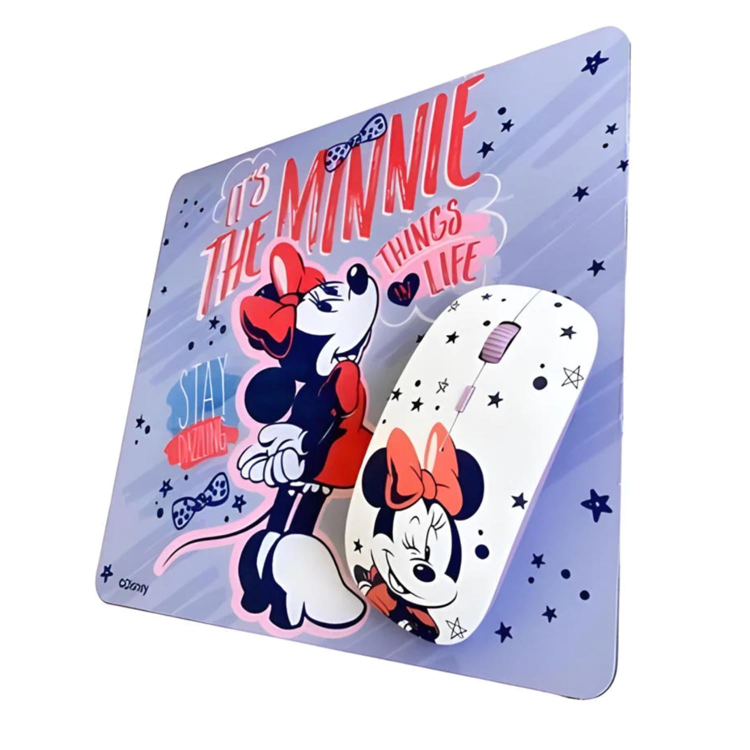 Ripley - KIT MOUSE INALAMBRICO USB 3B Y MOUSEPAD MINNIE MOUSE