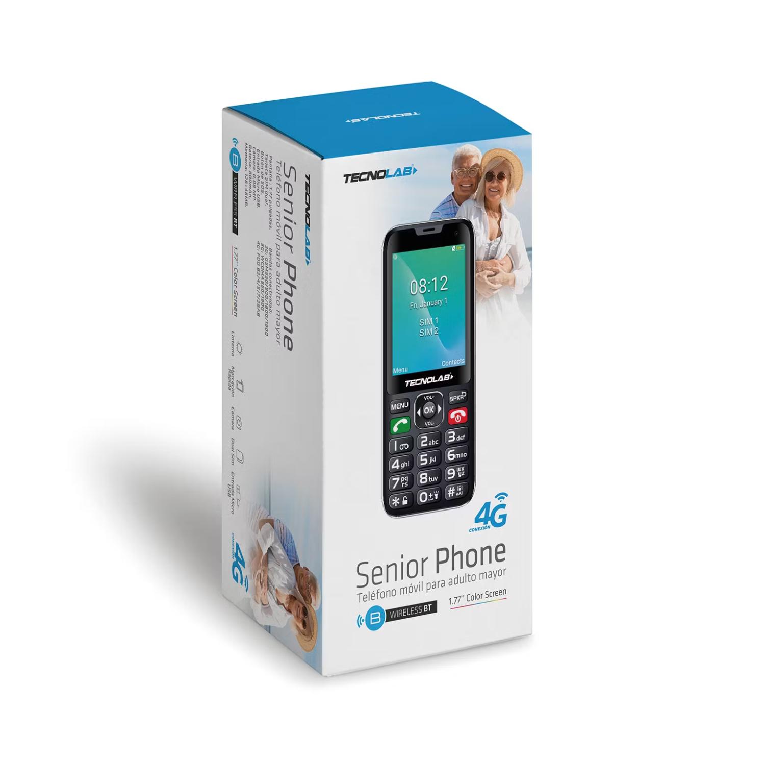 TELEFONO SENIOR ADULTO MAYOR 4G NEGRO DOBLE SIM CARD TL487