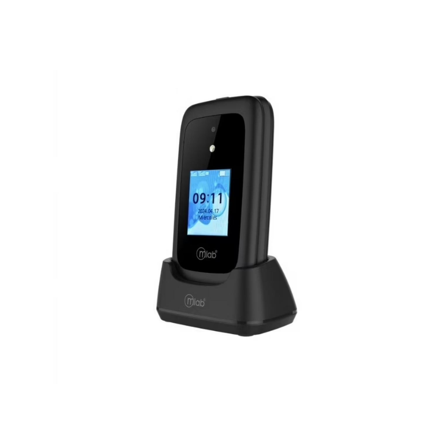 TELEFONO SENIOR TIPO ALMEJA 4G EN COLOR NEGRO 9338 MLAB