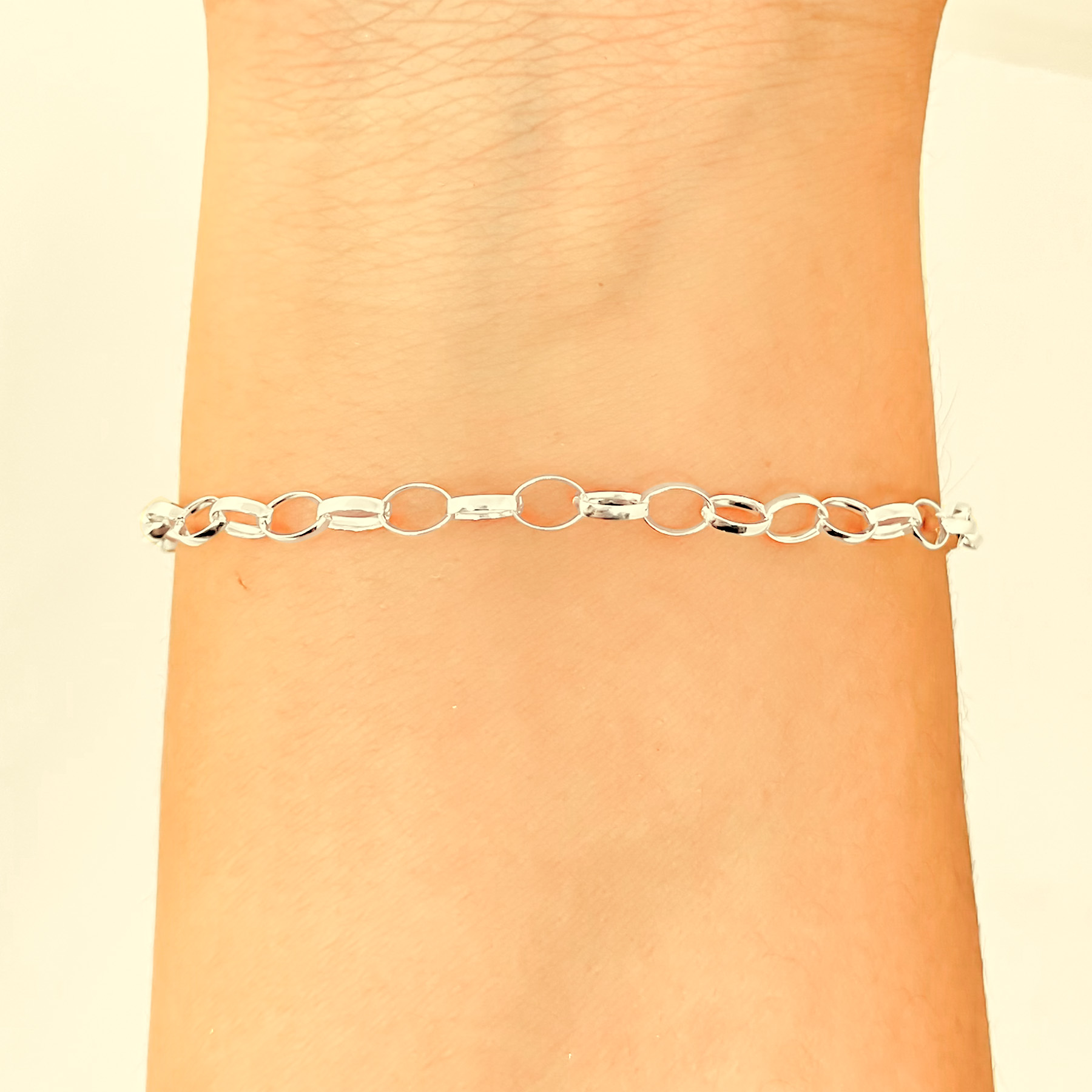 PULSERA ANDREA COGGIOLA JOYAS ESLABÓN ÓVALO PLATA FINA 925