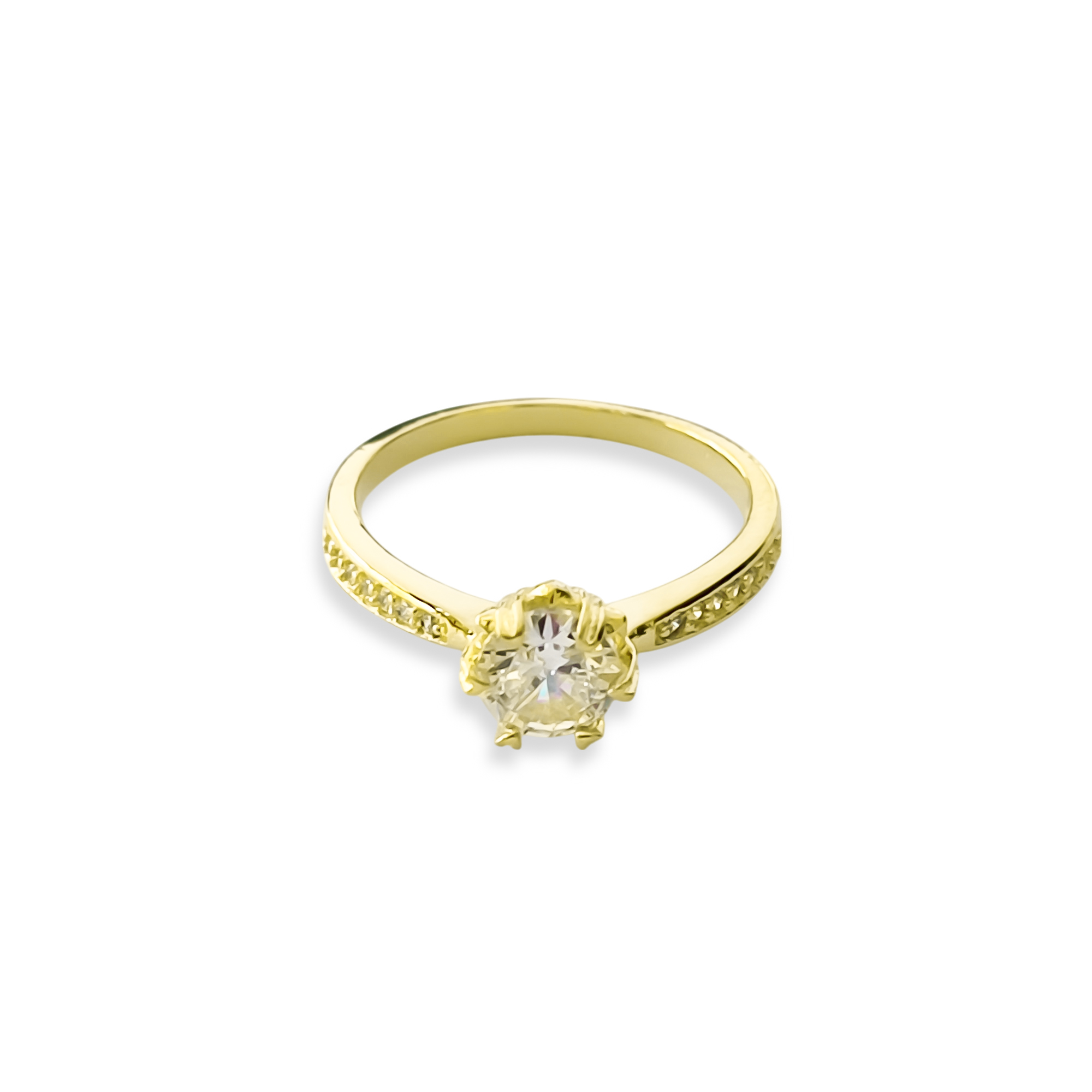 Ripley - ANILLO SOLITARIO CIRCÓN 7MM #12 ENCHAPADO ORO 18K