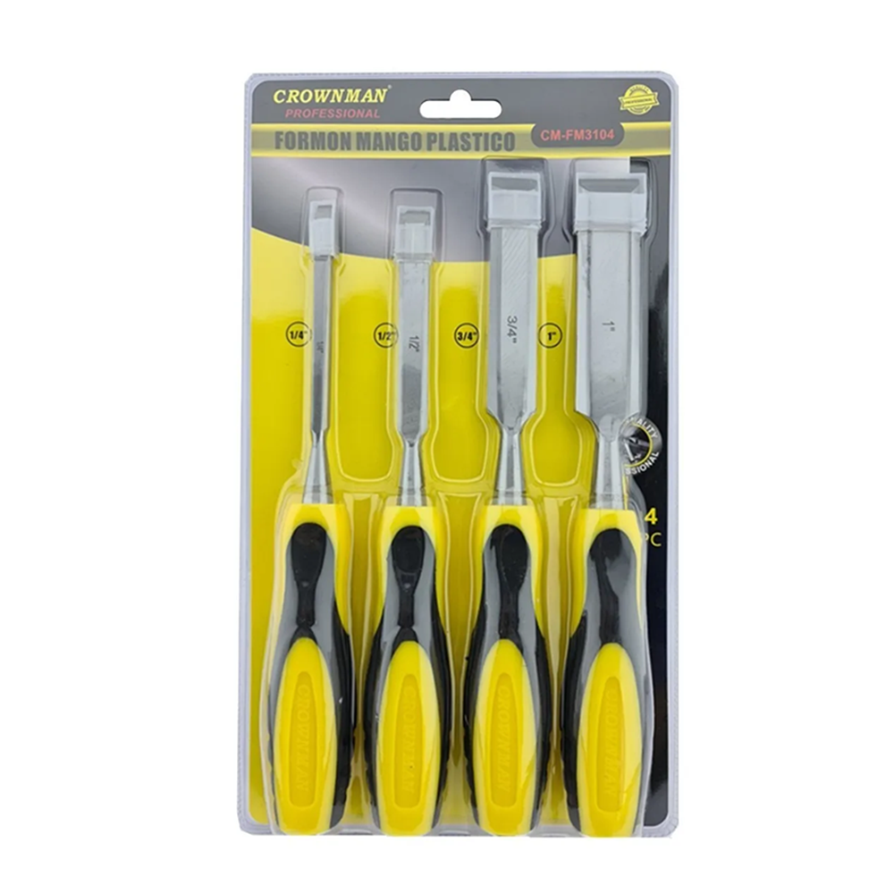 JUEGO FORMONES DE GOLPE MADERA 4 PIEZAS CROWNMAN CMFM3104
