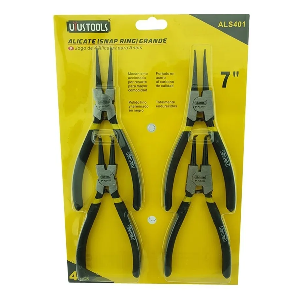JUEGO SET KIT DE ALICATES SACA SEGUROS 7 PULGADAS UYUSTOOLS ALS401
