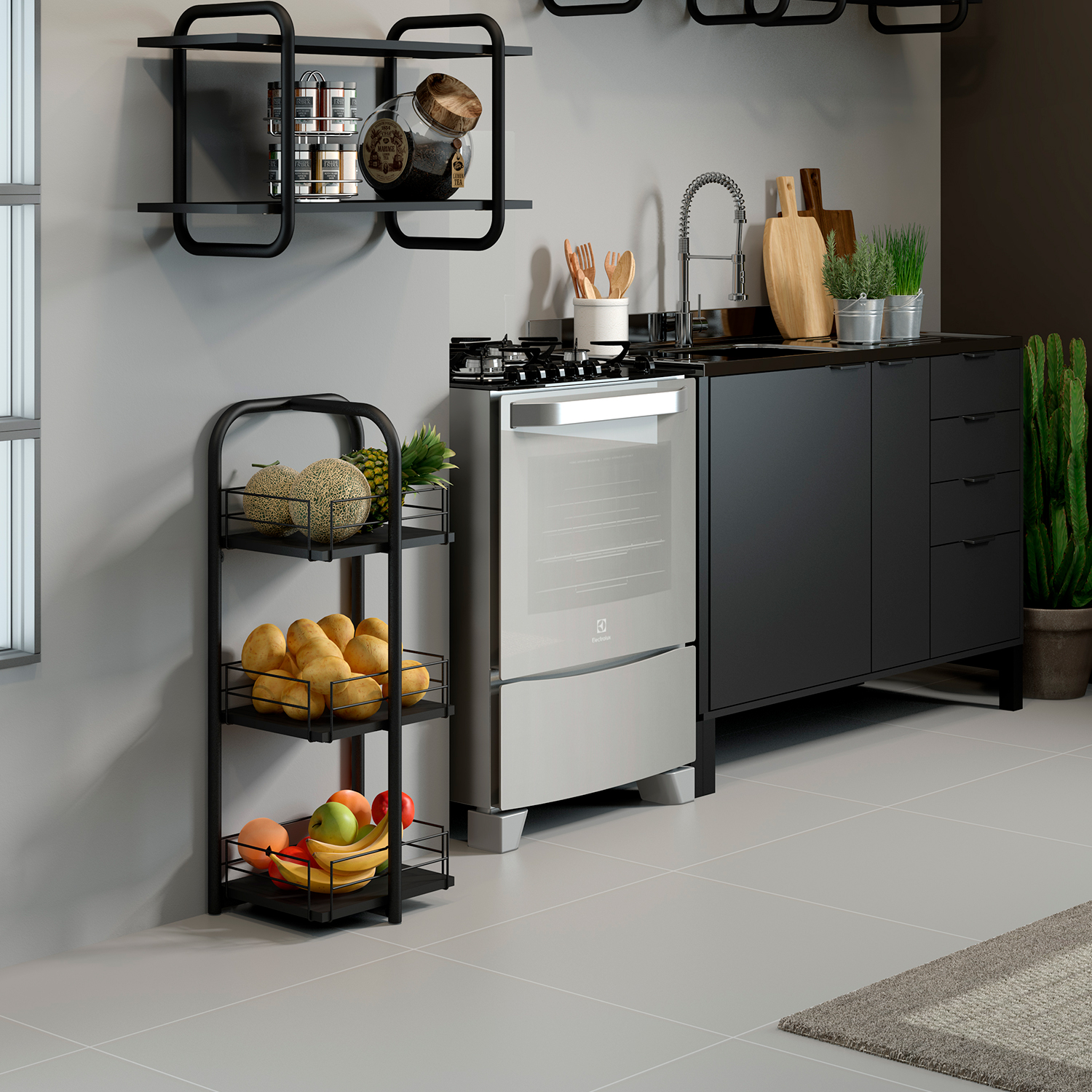 Ripley - MUEBLE ORGANIZADOR 3 NIVELES CONNECT NEGRO MATE